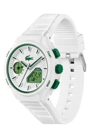 Lacoste Lc33 Silicone Strap Watch - White