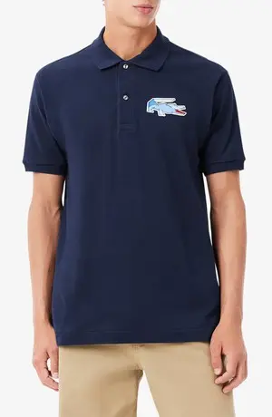 Lacoste Holiday Crocodile Piqué Polo Navy Blue