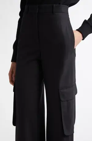 Max Mara Ghiera Stretch Virgin Wool Cargo Trousers