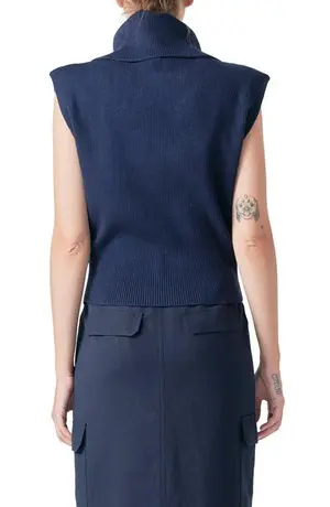 GREY LAB Sleeveless Ribbed Turtleneck Top