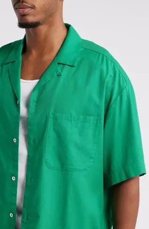 ELWOOD Boxy Camp Shirt - Dark Kelly Green