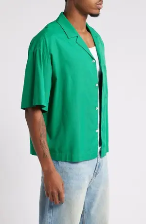 ELWOOD Boxy Camp Shirt - Dark Kelly Green