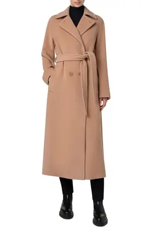 Akris Double-breasted Belted Wool-blend Coat - Malt