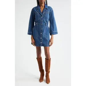 Veronica Beard Mckinley Denim Mini Shirt Dress