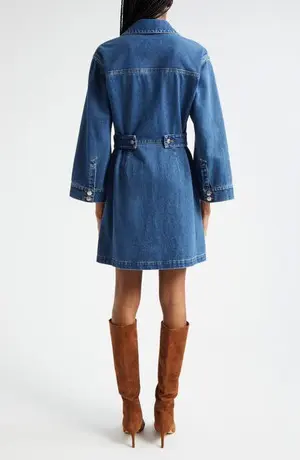 Veronica Beard Mckinley Denim Mini Shirt Dress