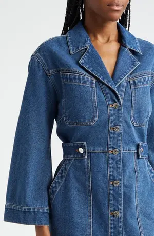 Veronica Beard Mckinley Denim Mini Shirt Dress