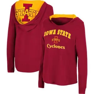 COLOSSEUM Iowa State Cyclones Catalina Hoodie Long Sleeve T-shirt - Cardinal