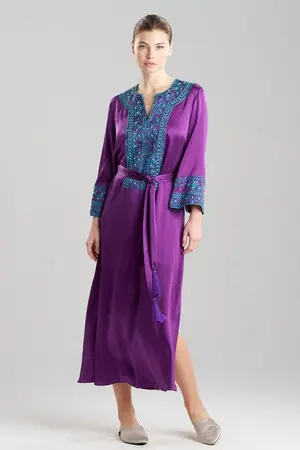 Natori Couture Ysobel Embroidered Silk Caftan