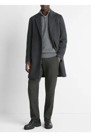 Vince Classic Italian Wool-Blend Coat - Gray