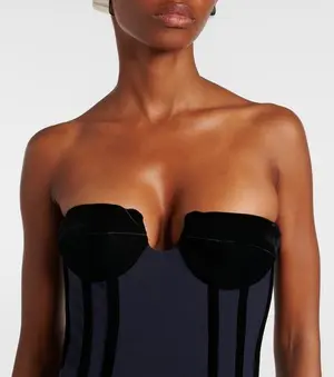 Sportmax Anemone Wool-blend Bustier Midi Dress