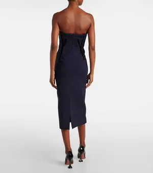 Sportmax Anemone Wool-blend Bustier Midi Dress