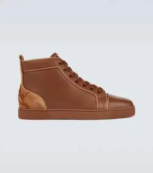 CHRISTIAN LOUBOUTIN High Top Leather Sneakers - Brown