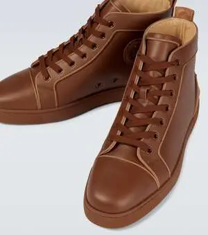 CHRISTIAN LOUBOUTIN High Top Leather Sneakers - Brown