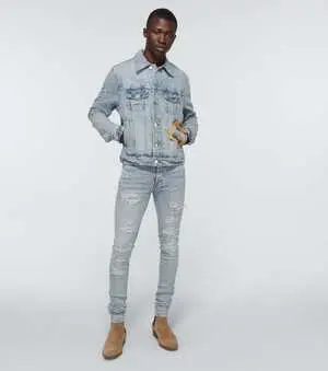 Amiri Playboy Denim Trucker Jacket - Blue