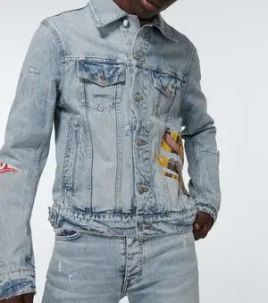 Amiri Playboy Denim Trucker Jacket - Blue