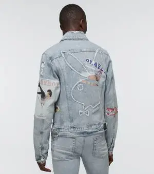 Amiri Playboy Denim Trucker Jacket - Blue
