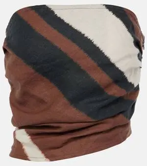 Faithfull The Brand Setubal Striped Linen Tube Top - Brown