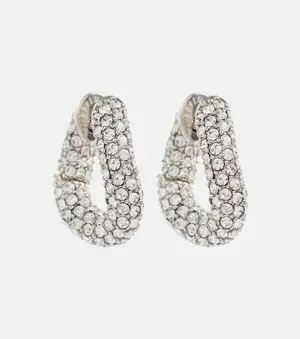 Balenciaga Crystal-embellished Pendant Earrings - Silver