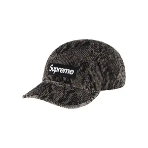Supreme Snakeskin Corduroy Camp Cap - Black
