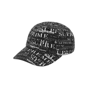Supreme Supreme Logo Pattern 6-Panel Cap Black