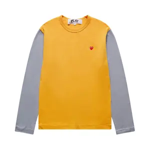 Play Comme Des Garcon Bi-colour T-shirt - Yellow