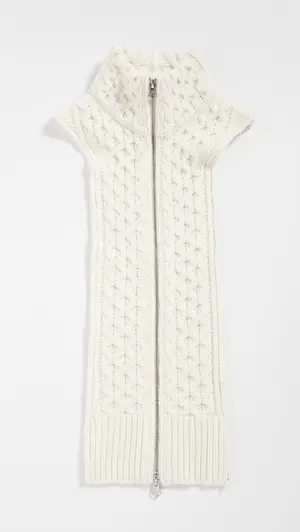 Veronica Beard Cable Knit Zip Up Dickey
