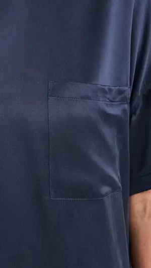 Lunya Washable Silk Tee Shorts Set - Deep Blue