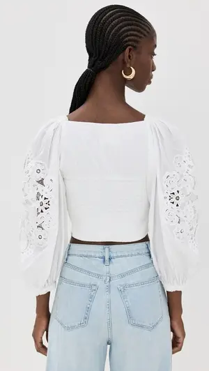 Farm Rio Lace Blouse - White