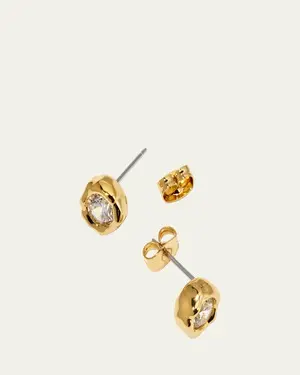 Alexis Bittar Asterales Molten Bezel Stud Earrings - Clear