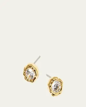 Alexis Bittar Asterales Molten Bezel Stud Earrings - Clear