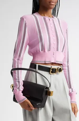 Jacquemus Le Rond Carré Leather Shoulder Bag - Black