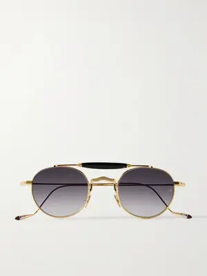 JACQUES MARIE MAGE Dasan Round-frame Sunglasses - Gold