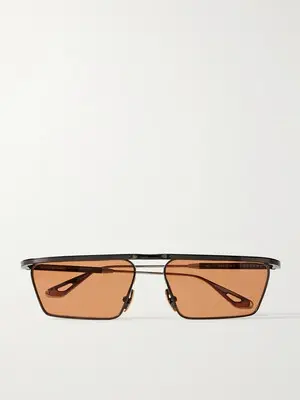 JACQUES MARIE MAGE Bogart Rectangular-frame Sunglasses - Black