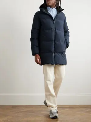 Herno Quilted Shell Hooded Down Parka - Blue