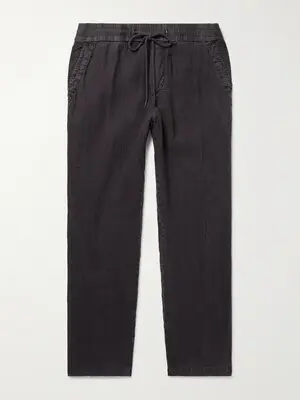 JAMES PERSE Straight-leg Garment-dyed Linen Trousers - Gray