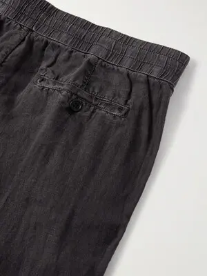 JAMES PERSE Straight-leg Garment-dyed Linen Trousers - Gray
