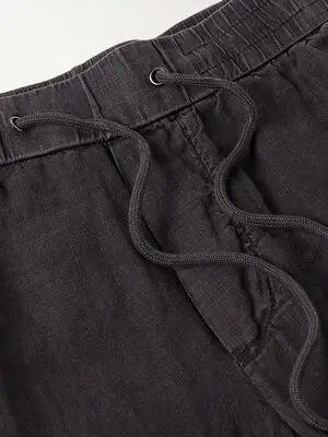 JAMES PERSE Straight-leg Garment-dyed Linen Trousers - Gray
