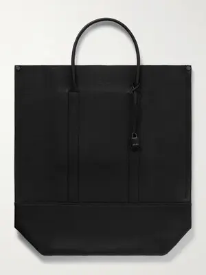 Loro Piana Beam Large Full-grain Leather Tote Bag - Black
