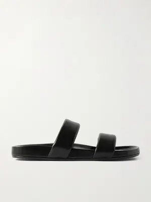 Saint Laurent Nichols Leather Slides - Black