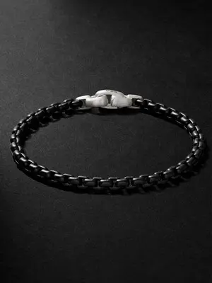 David Yurman Blackened Sterling Silver Chain Bracelet - Black