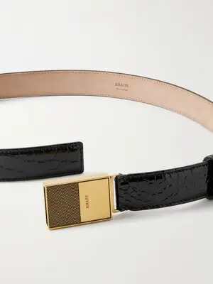 Khaite Elio Croc-effect Patent-leather Belt