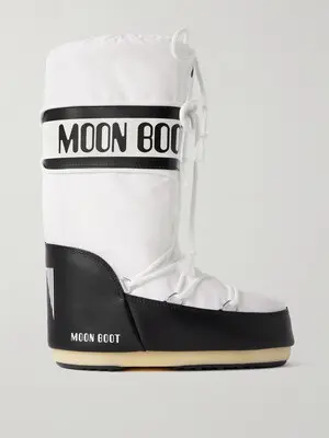 Moon Boot Icon Shell And Leather-like Snow Boots - White