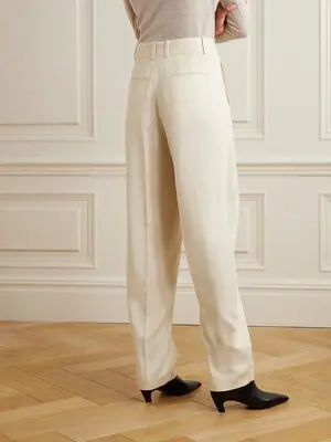 JOSEPH Germain Pleated Twill Tapered Trousers