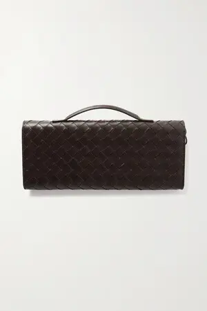 Bottega Veneta Andiamo Long Intrecciato Leather Clutch - Brown
