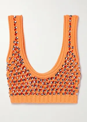 DIOTIMA Lady Cropped Beaded Top