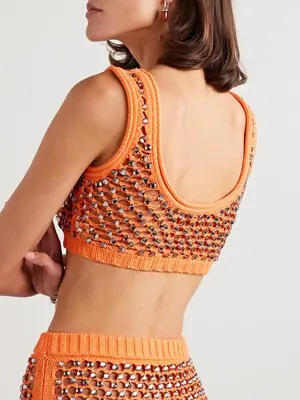 DIOTIMA Lady Cropped Beaded Top