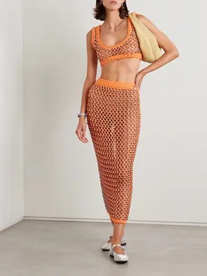 DIOTIMA Spice Beaded Crocheted Maxi Skirt