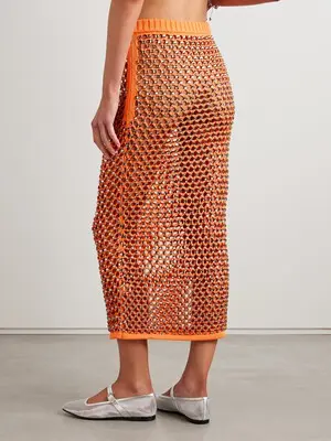 DIOTIMA Spice Beaded Crocheted Maxi Skirt