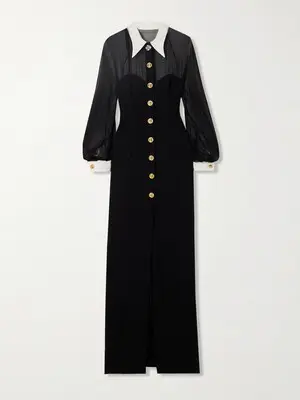 Versace Chiffon And Cady Shirt Dress