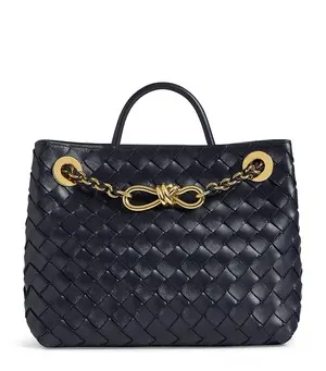 Bottega Veneta Small Leather Andiamo Chain Shoulder Bag - Blue